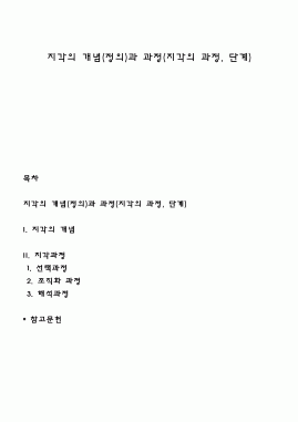 지각의 개념(정의)과 과정(지각의 과정 단계)-1페이지