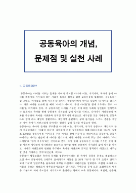 공동육아의 개념 문제점 및 실천사례-1페이지