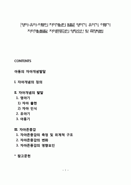 [영아-유아-아동의 자아개념의 발달] 영아기 유아기 아동기 자아개념발달 자아존중감의 영향요인 및 측정방법-1페이지