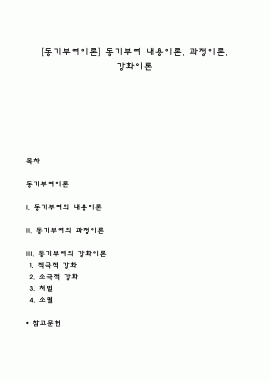 [동기부여이론] 동기부여 내용이론 과정이론 강화이론-1페이지