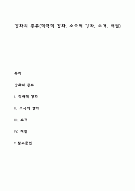 강화의 종류(적극적 강화 소극적 강화 소거 처벌)-1페이지