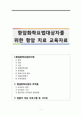 항암화학요법대상자를 위한 항암 치료 교육자료-1페이지