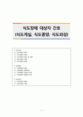 식도장애 대상자 간호 (식도게실 식도종양 식도외상)-1페이지