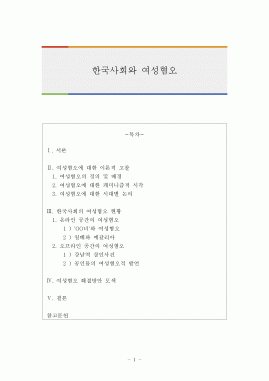 한국사회와 여성혐오-1페이지