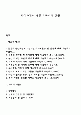 자소서 우수예문 4종 샘플-1페이지