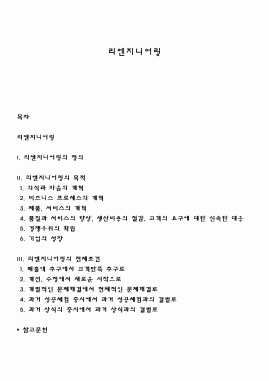 리엔지니어링의 정의-1페이지