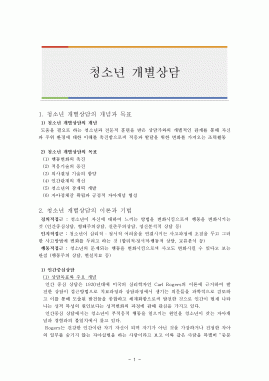 청소년 개별 및 집단상담 (청소년 개별상담의 개념과 목표 청소년 개별상담의 이론과 기법 청소년 개별상담의 개입과정과 전략 집단상담의 이론과 기법 집단상담의 기본 개념 집단 역동의 이해 집단상담의 과정 청소-1페이지