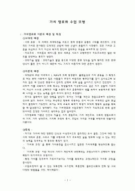 가치 명료화 수업 모형 [이론의 배경 및 특징 수업 모형  질문들]-1페이지