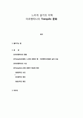 [한국민속의 이해] 느리게 살기의 미학 아르헨티나의 Tranquilo 문화-1페이지