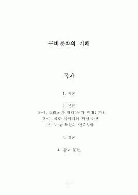 구비문학의 이해 - 소리꾼과 광대 북한 음악계의 탁성 논쟁 남북한의 민족성악-1페이지