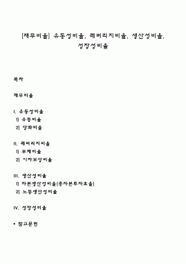 [재무비율] 유동성비율 레버리지비율 생산성비율 성장성비율-1페이지