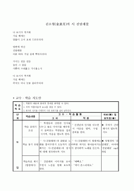 한국문학의 이해 - 교수학습 지도안 - 김소월의 시 진달래꽃-1페이지