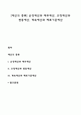 [예산의 종류] 운영예산과 재무예산 고정예산과 변동예산 계속예산과 제로기준예산-1페이지