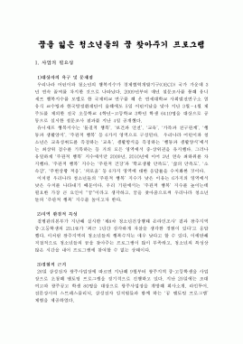 사업계획서 - 꿈인 - 청소년 인권 - 꿈을 잃은 청소년들의 꿈 찾아주기 프로그램-1페이지