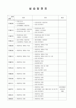 사업계획서 - 실습일정표 - 너나들이 - 장애아동의 즐거운 방학생활-1페이지