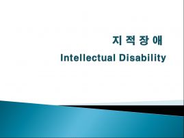 지적장애 (Intellectual Disability) - 정의 인구현황 원인 진단과 분류 종류-1페이지