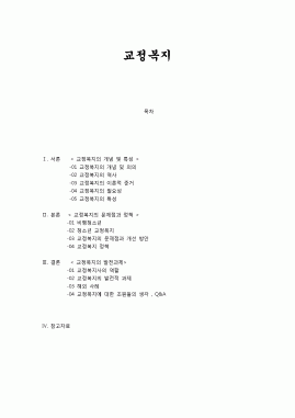 교정복지 [개념 특성 의의 이론적 준거 필요성 문제점]-1페이지