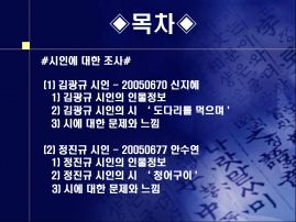 시인에 대한 조사 - 김광규 정진규-1페이지