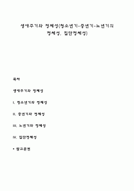 생애주기와 정체성(청소년기-중년기-노년기의 정체성 집단정체성)-1페이지