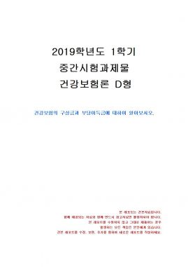 2019년 1학기 건강보험론 중간시험과제물 D형(건강보험의 구상금과 부당이득금)-1페이지