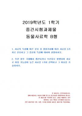 2019년 1학기 동물사료학 중간시험과제물 B형(영양가치에 따라 사료를 3가지로 분류)-1페이지