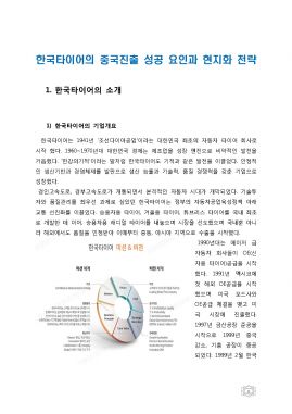 한국타이어의 중국진출 성공 요인과 현지화 전략-1페이지