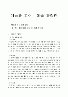 예능과 교수 학습 과정안 - 협동하여 꾸미기 협동하여 바다 속 풍경 꾸미기-1페이지