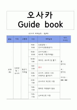 오사카 Guide book 세부일정 4박 5일-1페이지