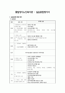 꽃밭정이노인복지관 - 실습종합평가서-1페이지