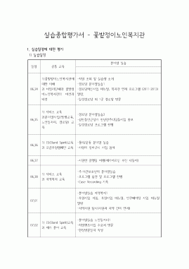 실습종합평가서 - 꽃밭정이노인복지관-1페이지