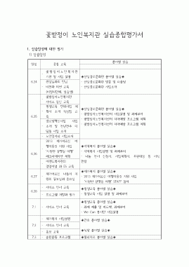 꽃밭정이 노인복지관 실습종합평가서-1페이지