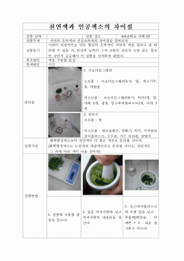 실습 보고서 - 천연색과 인공색소의 차이점-1페이지