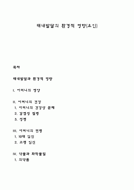 태내발달의 환경적 영향(요인)-1페이지