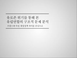 유로존 위기유럽연합의 구조적 문제 분석프랑스와 독일의 정치경제 시스템유럽연합의 통합과정유럽통합정치경제통합미국과 유럽연합최저통화지역 적합성-1페이지