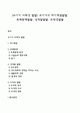 [유아기 사회성 발달] 유아기의 자아개념발달 또래관계발달 성역할발달 도덕성발달-1페이지