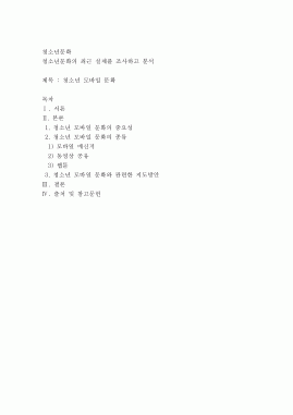 청소년문화 )청소년문화의 최근 실제를 조사하고 분석하는 과제를 해 보겠습니다  2284-1페이지