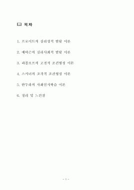 유아발달의 다양한 이론 요약 정리 및 평가-1페이지