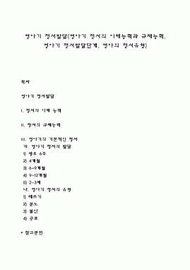 영아기 정서발달(영아기 정서의 이해능력과 규제능력 영아기 정서발달단계 영아의 정서유형)-1페이지