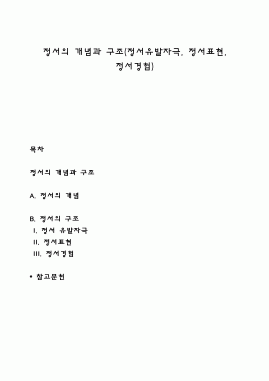 정서의 개념과 구조(정서유발자극 정서표현 정서경험)-1페이지