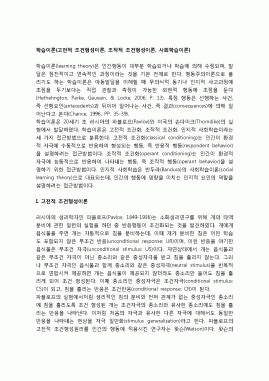 학습이론(고전적 조건형성이론 조작적 조건형성이론 사회학습이론)-1페이지