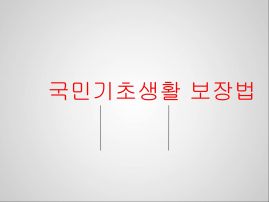 국민기초생활 보장법국민기초생활생활보호법최저생계비급여의 종류-1페이지