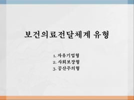 보건의료전달체계 유형자유기업형사회보장형공산주의형-1페이지