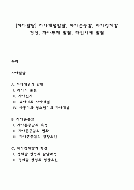 [자아발달] 자아개념발달 자아존중감 자아정체감 형성 자아통제 발달 타인이해 발달-1페이지