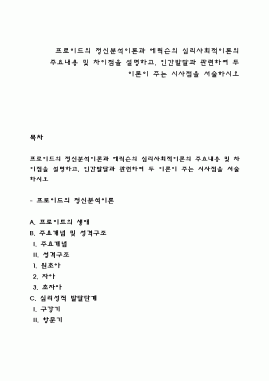 프로이드의 정신분석이론과 에릭슨의 심리사회적이론의 주요내용 및 차이점을 설명하고 인간발달과 관련하여 두 이론이 주는 시사점을 서술하시오 영유아발달 개념 정의 특징 특성-1페이지