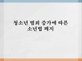 청소년 범죄 증가소년법 폐지현행 소년법 정책소년법의 정의청소년 범죄 실태-1페이지