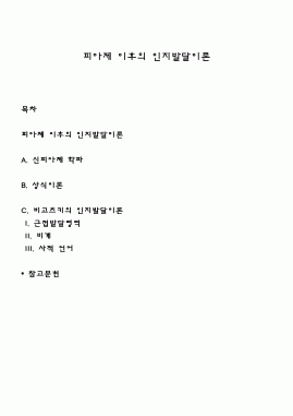 피아제 이후의 인지발달이론-1페이지