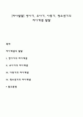 [자아발달] 영아기 유아기 아동기 청소년기의 자아개념 발달-1페이지