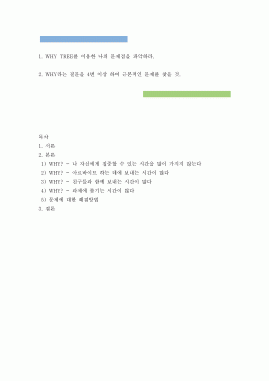 자기개발 ) 1 WHY TREE를 이용한 나의 문제점을 파악하라 2 WHY라는 질문을 4번 이상 하여 근본적인 문제를 찾을 것-1페이지