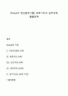 [Freud의 정신분석이론] 프로이드의 심리성적 발달단계-1페이지