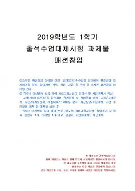 2019년 1학기 패션창업 출석수업대체시험 과제물(2018 여성벤처 창업 케어 프로그램)-1페이지